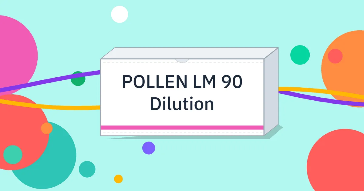 Symbolbild: Packung mit der Aufschrift POLLEN LM 90 Dilution (PZN 13043608) – Verfügbarkeit und Bezug in Apotheken in Frankfurt am Main