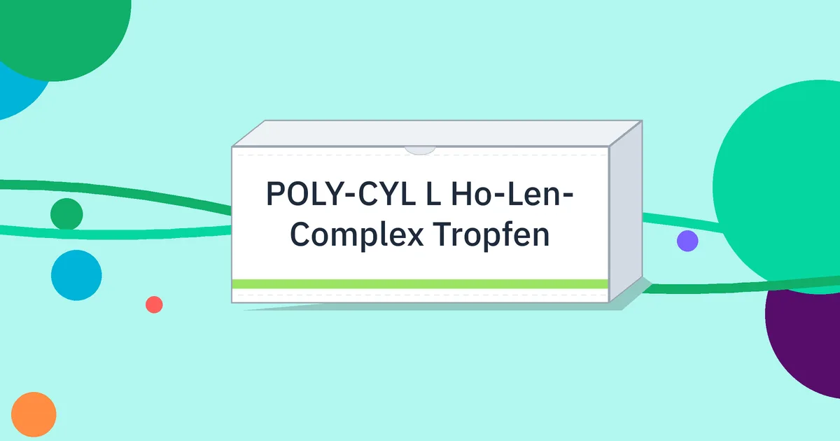 Symbolbild: Packung mit der Aufschrift POLY-CYL L Ho-Len-Complex Tropfen (PZN 07183966) – Verfügbarkeit und Bezug in Apotheken in Frankfurt am Main
