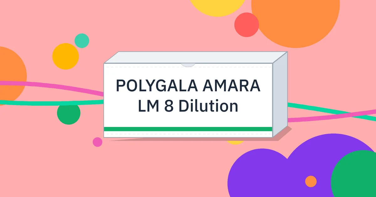 Symbolbild: Packung mit der Aufschrift POLYGALA AMARA LM 8 Dilution (PZN 13661418) – Verfügbarkeit und Bezug in Apotheken in Frankfurt am Main