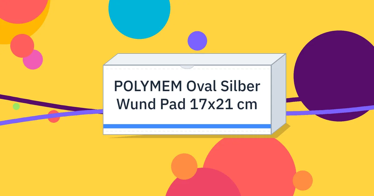 Symbolbild: Packung mit der Aufschrift POLYMEM Oval Silber Wund Pad 17x21 cm (PZN 02671879) – Verfügbarkeit und Bezug in Apotheken in Frankfurt am Main