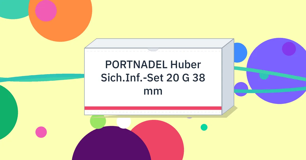 Symbolbild: Packung mit der Aufschrift PORTNADEL Huber Sich.Inf.-Set 20 G 38 mm (PZN 16037330) – Verfügbarkeit und Bezug in Apotheken in Frankfurt am Main