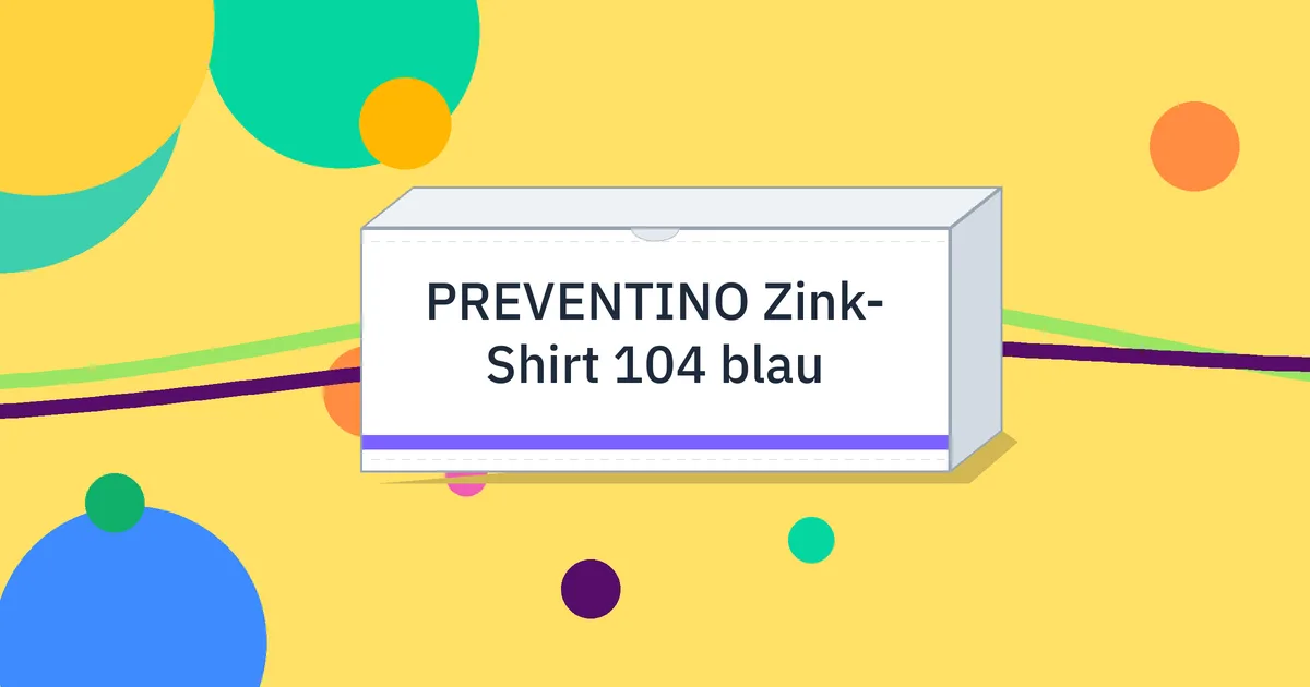 Symbolbild: Packung mit der Aufschrift PREVENTINO Zink-Shirt 104 blau (PZN 12446712) – Verfügbarkeit und Bezug in Apotheken in Frankfurt am Main