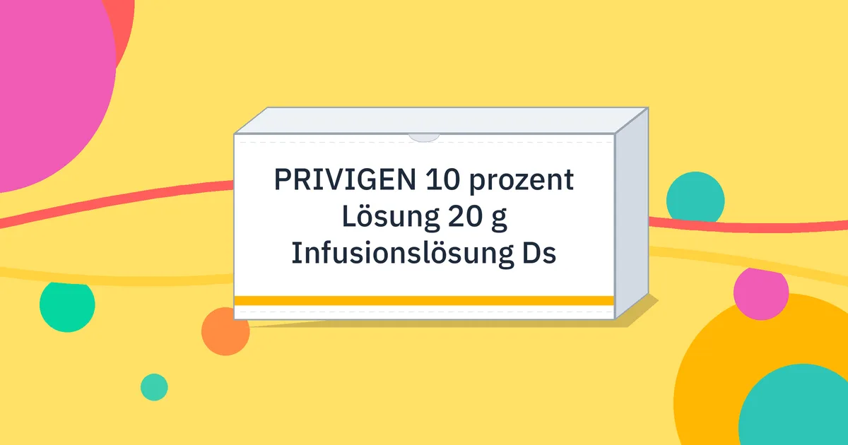 Symbolbild: Packung mit der Aufschrift PRIVIGEN 10 prozent Lösung 20 g Infusionslösung Ds (PZN 12385347) – Verfügbarkeit und Bezug in Apotheken in Frankfurt am Main