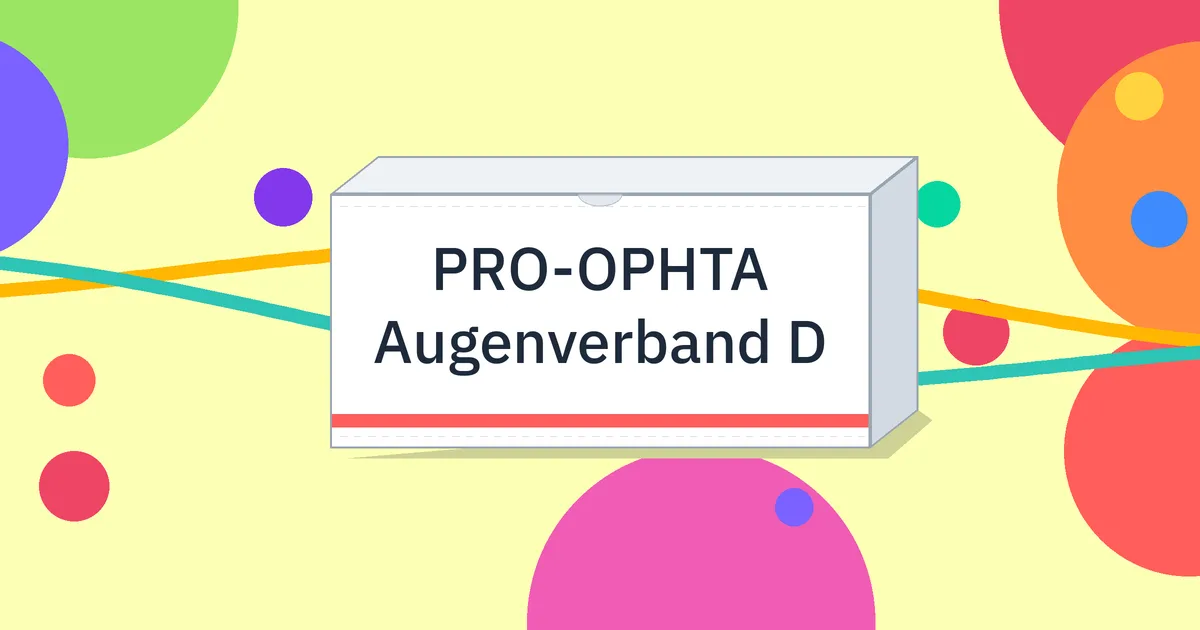Symbolbild: Packung mit der Aufschrift PRO-OPHTA Augenverband D (PZN 19813852) – Verfügbarkeit und Bezug in Apotheken in Frankfurt am Main