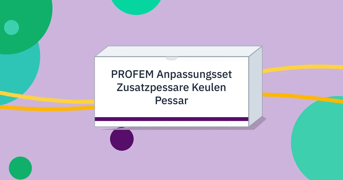 Symbolbild: Packung mit der Aufschrift PROFEM Anpassungsset Zusatzpessare Keulen Pessar (PZN 20637656) – Verfügbarkeit und Bezug in Apotheken in Frankfurt am Main