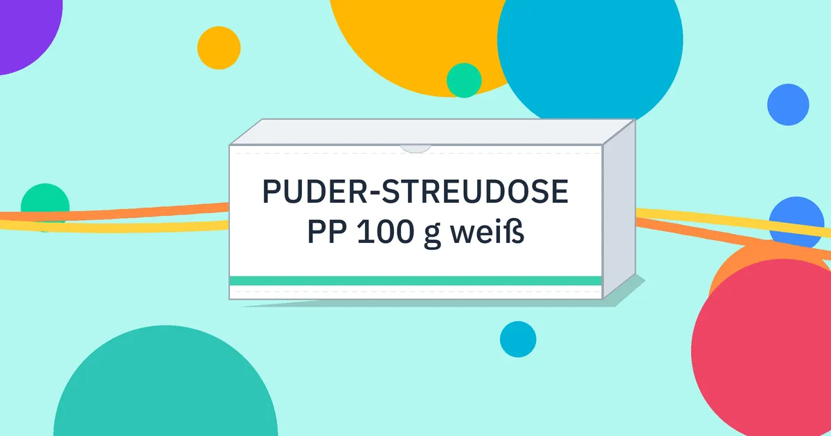 Symbolbild: Packung mit der Aufschrift PUDER-STREUDOSE PP 100 g weiß (PZN 18015137) – Verfügbarkeit und Bezug in Apotheken in Frankfurt am Main