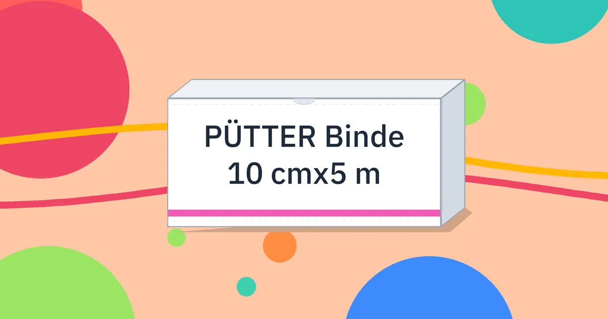 Symbolbild: Packung mit der Aufschrift PÜTTER Binde 10 cmx5 m (PZN 20658150) – Verfügbarkeit und Bezug in Apotheken in Frankfurt am Main