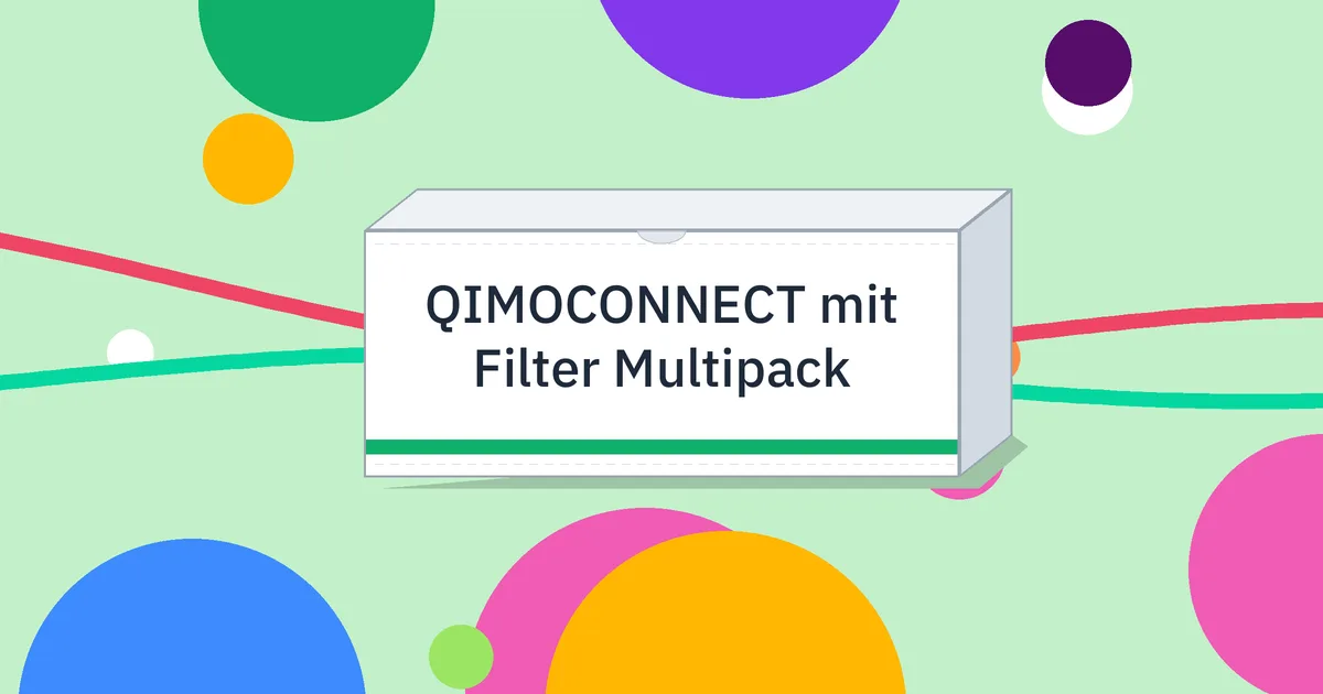 Symbolbild: Packung mit der Aufschrift QIMOCONNECT mit Filter Multipack (PZN 14288200) – Verfügbarkeit und Bezug in Apotheken in Frankfurt am Main