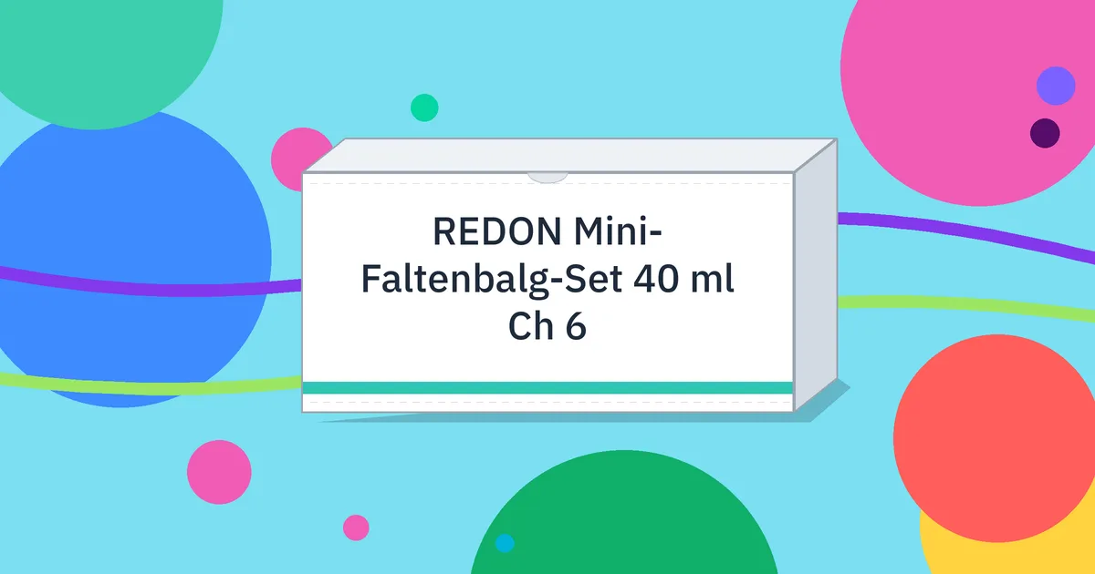Symbolbild: Packung mit der Aufschrift REDON Mini-Faltenbalg-Set 40 ml Ch 6 (PZN 14305890) – Verfügbarkeit und Bezug in Apotheken in Frankfurt am Main