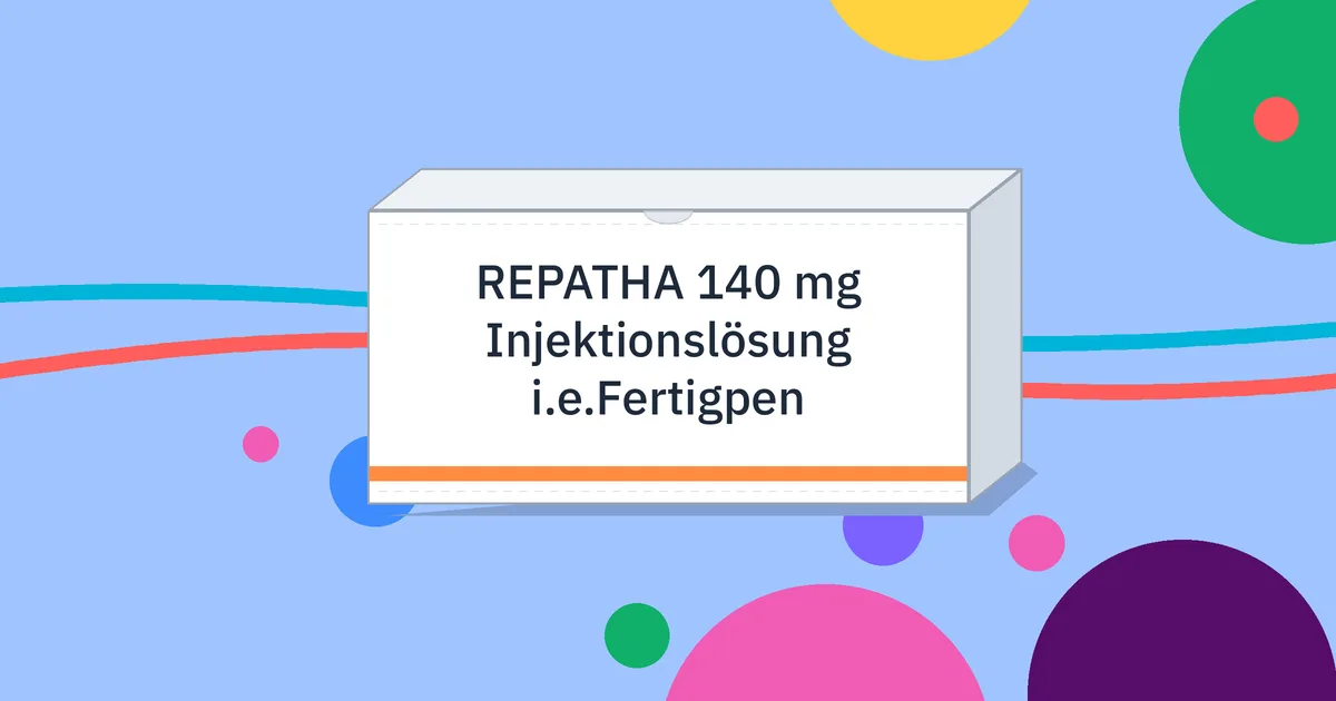 Symbolbild: Packung mit der Aufschrift REPATHA 140 mg Injektionslösung i.e.Fertigpen (PZN 11158307) – Verfügbarkeit und Bezug in Apotheken in Frankfurt am Main