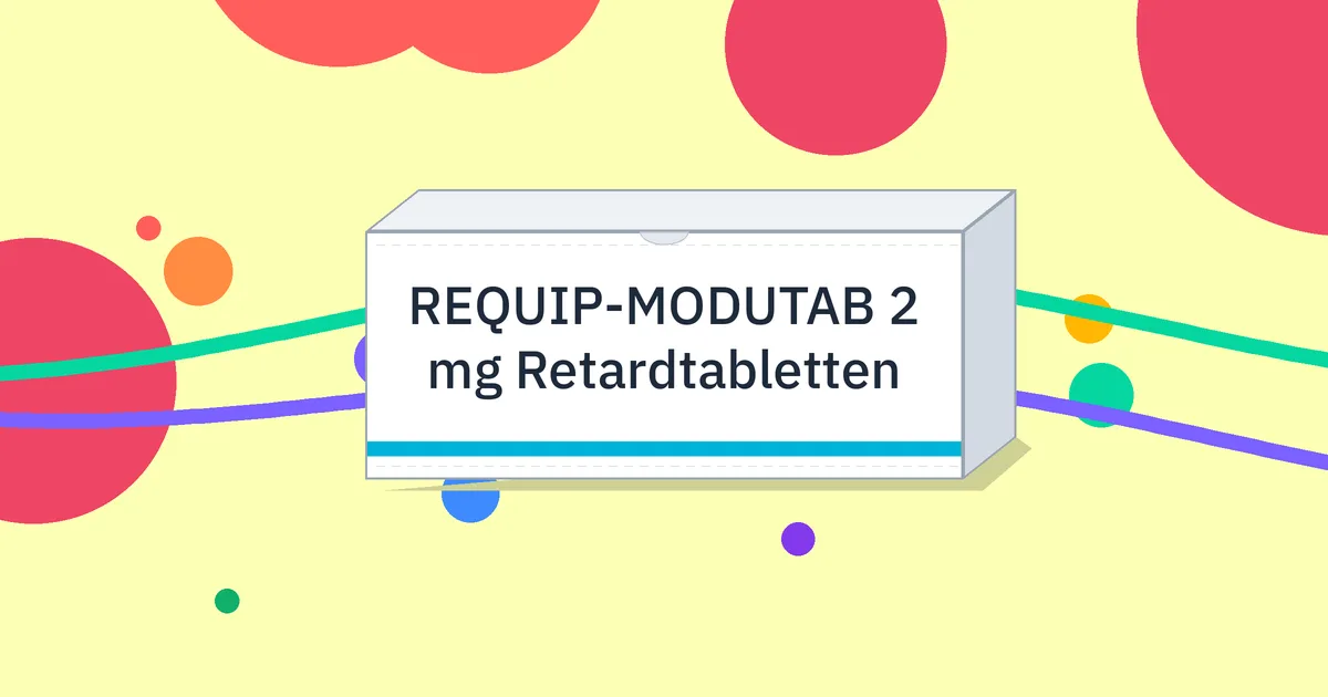 Symbolbild: Packung mit der Aufschrift REQUIP-MODUTAB 2 mg Retardtabletten (PZN 02217583) – Verfügbarkeit und Bezug in Apotheken in Frankfurt am Main