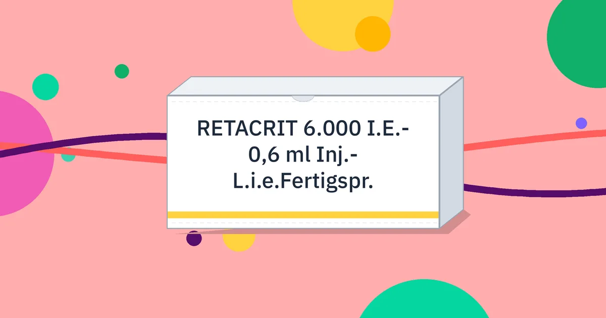 Symbolbild: Packung mit der Aufschrift RETACRIT 6.000 I.E.-0,6 ml Inj.-L.i.e.Fertigspr. (PZN 04083649) – Verfügbarkeit und Bezug in Apotheken in Frankfurt am Main
