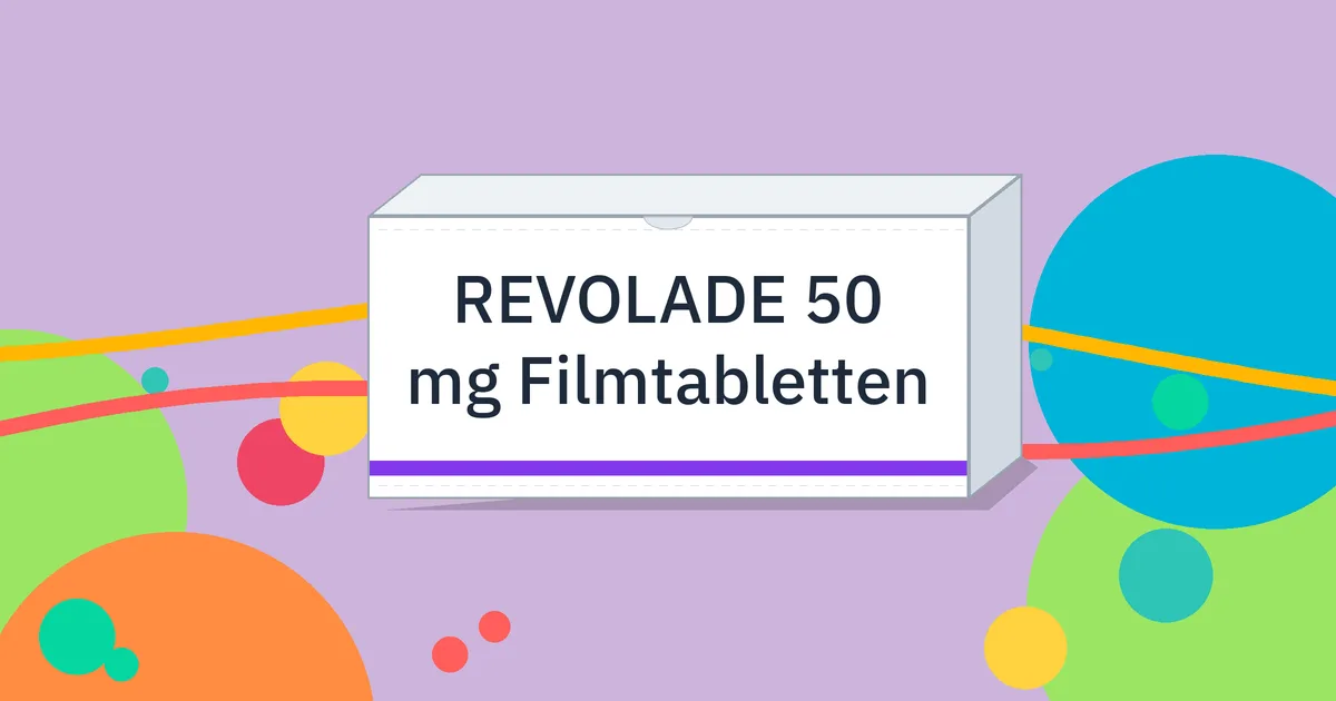 Symbolbild: Packung mit der Aufschrift REVOLADE 50 mg Filmtabletten (PZN 15201827) – Verfügbarkeit und Bezug in Apotheken in Frankfurt am Main