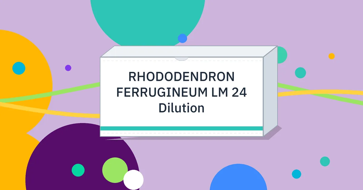 Symbolbild: Packung mit der Aufschrift RHODODENDRON FERRUGINEUM LM 24 Dilution (PZN 13051453) – Verfügbarkeit und Bezug in Apotheken in Frankfurt am Main