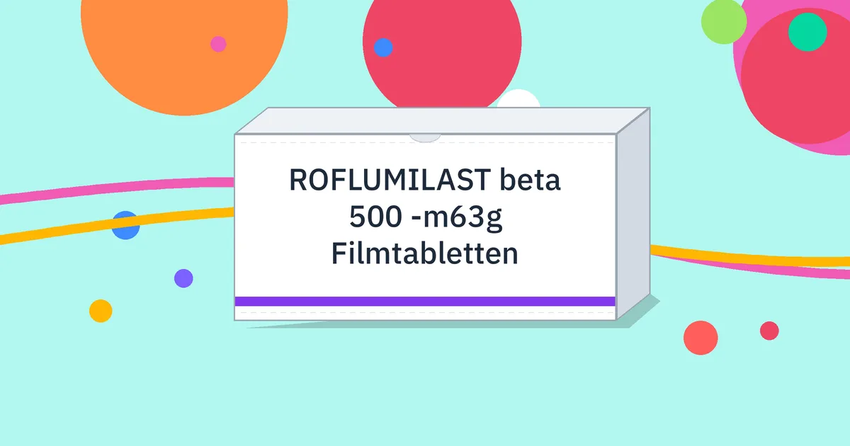Symbolbild: Packung mit der Aufschrift ROFLUMILAST beta 500 -m63g Filmtabletten (PZN 16018427) – Verfügbarkeit und Bezug in Apotheken in Frankfurt am Main