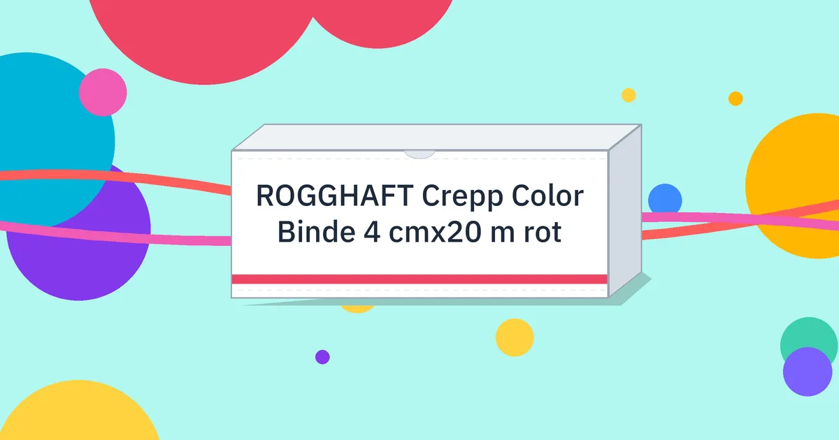 Symbolbild: Packung mit der Aufschrift ROGGHAFT Crepp Color Binde 4 cmx20 m rot (PZN 08419483) – Verfügbarkeit und Bezug in Apotheken in Frankfurt am Main