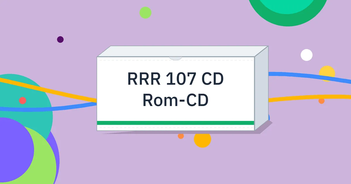 Symbolbild: Packung mit der Aufschrift RRR 107 CD Rom-CD (PZN 05975410) – Verfügbarkeit und Bezug in Apotheken in Frankfurt am Main