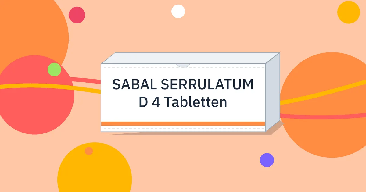 Symbolbild: Packung mit der Aufschrift SABAL SERRULATUM D 4 Tabletten (PZN 02635636) – Verfügbarkeit und Bezug in Apotheken in Frankfurt am Main
