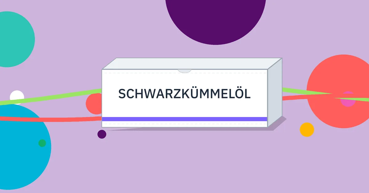 Symbolbild: Packung mit der Aufschrift SCHWARZKÜMMELÖL (PZN 07718108) – Verfügbarkeit und Bezug in Apotheken in Frankfurt am Main