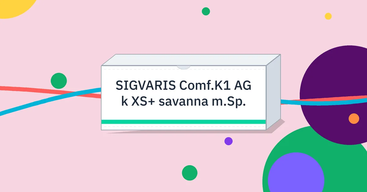 Symbolbild: Packung mit der Aufschrift SIGVARIS Comf.K1 AG k XS+ savanna m.Sp. (PZN 17095766) – Verfügbarkeit und Bezug in Apotheken in Frankfurt am Main