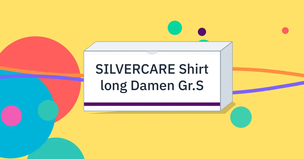 Symbolbild: Packung mit der Aufschrift SILVERCARE Shirt long Damen Gr.S (PZN 01110593) – Verfügbarkeit und Bezug in Apotheken in Frankfurt am Main
