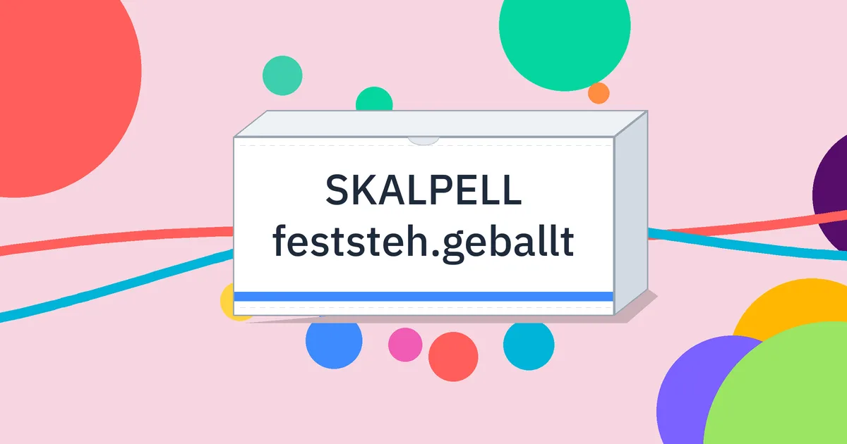 Symbolbild: Packung mit der Aufschrift SKALPELL feststeh.geballt (PZN 04863844) – Verfügbarkeit und Bezug in Apotheken in Frankfurt am Main