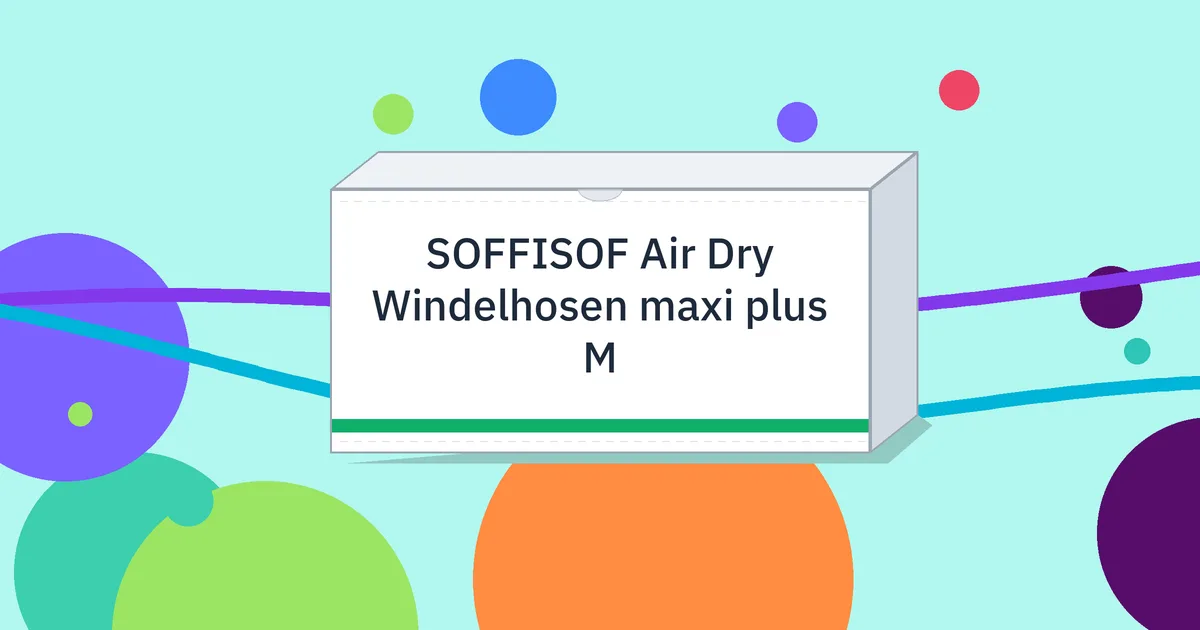 Symbolbild: Packung mit der Aufschrift SOFFISOF Air Dry Windelhosen maxi plus M (PZN 12566468) – Verfügbarkeit und Bezug in Apotheken in Frankfurt am Main