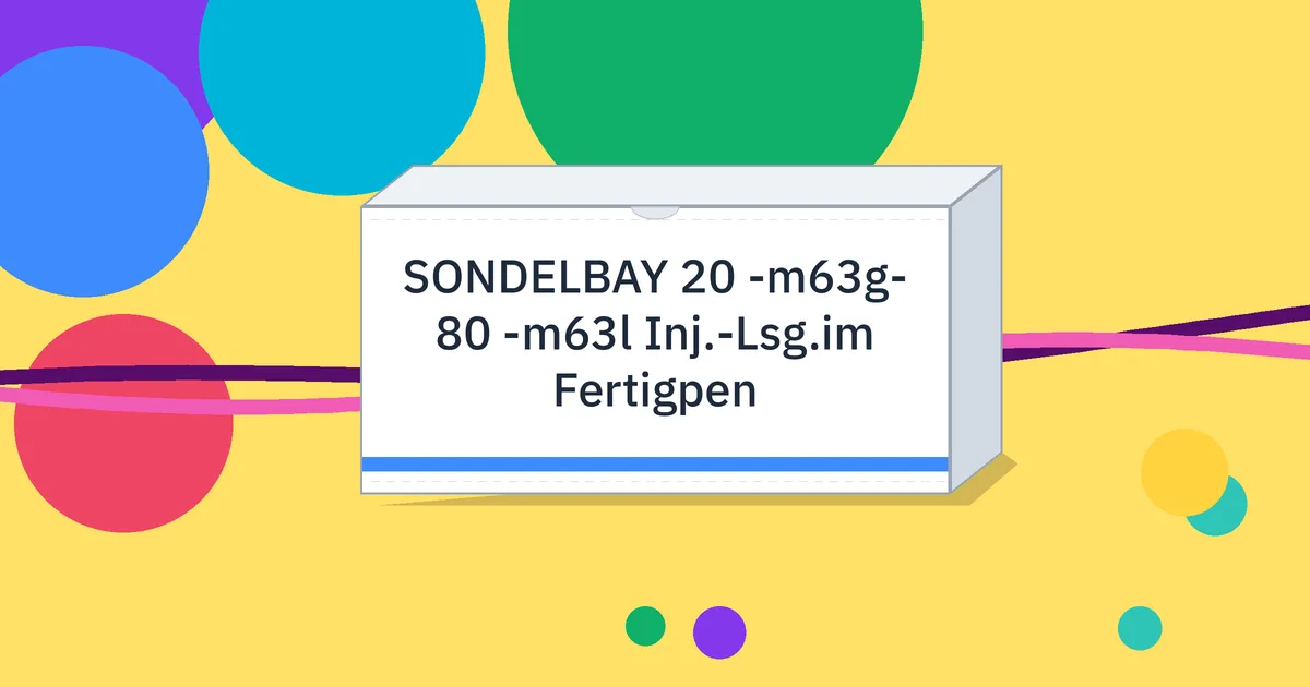 Symbolbild: Packung mit der Aufschrift SONDELBAY 20 -m63g-80 -m63l Inj.-Lsg.im Fertigpen (PZN 19995149) – Verfügbarkeit und Bezug in Apotheken in Frankfurt am Main