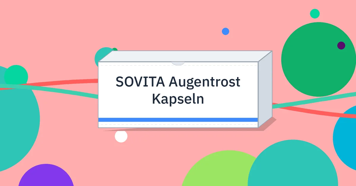 Symbolbild: Packung mit der Aufschrift SOVITA Augentrost Kapseln (PZN 14177481) – Verfügbarkeit und Bezug in Apotheken in Frankfurt am Main