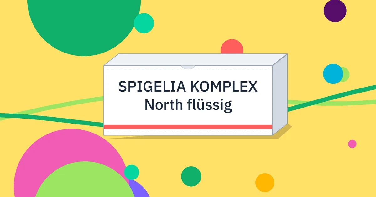 Symbolbild: Packung mit der Aufschrift SPIGELIA KOMPLEX North flüssig (PZN 07354669) – Verfügbarkeit und Bezug in Apotheken in Frankfurt am Main