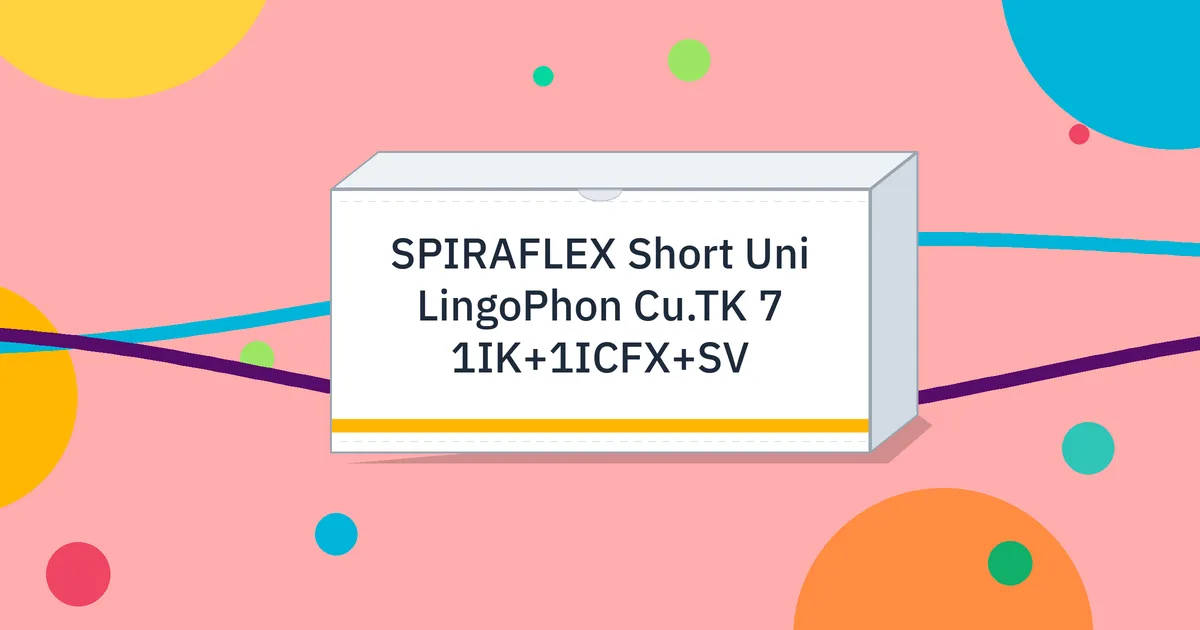 Symbolbild: Packung mit der Aufschrift SPIRAFLEX Short Uni LingoPhon Cu.TK 7 1IK+1ICFX+SV (PZN 14003002) – Verfügbarkeit und Bezug in Apotheken in Frankfurt am Main