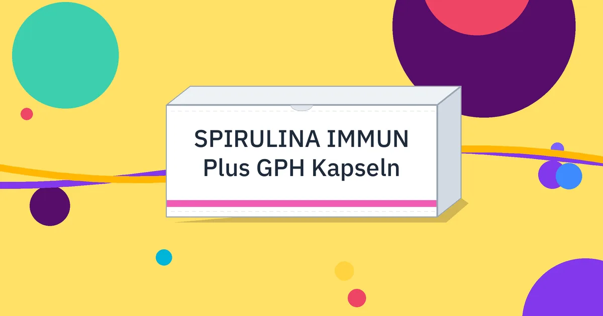 Symbolbild: Packung mit der Aufschrift SPIRULINA IMMUN Plus GPH Kapseln (PZN 20856938) – Verfügbarkeit und Bezug in Apotheken in Frankfurt am Main