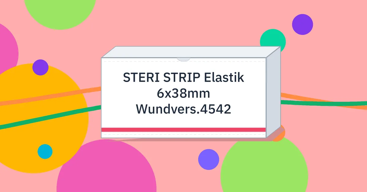Symbolbild: Packung mit der Aufschrift STERI STRIP Elastik 6x38mm Wundvers.4542 (PZN 00150573) – Verfügbarkeit und Bezug in Apotheken in Frankfurt am Main
