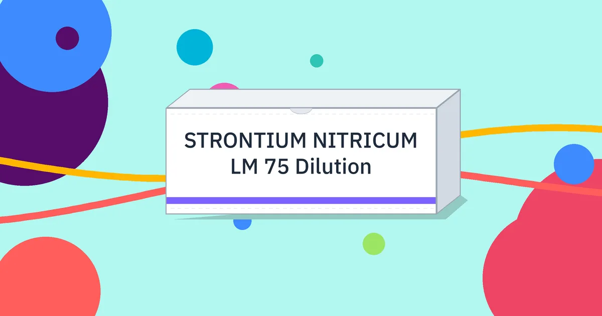 Symbolbild: Packung mit der Aufschrift STRONTIUM NITRICUM LM 75 Dilution (PZN 13204678) – Verfügbarkeit und Bezug in Apotheken in Frankfurt am Main