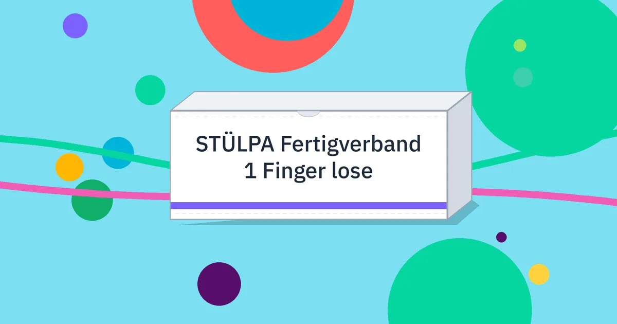 Symbolbild: Packung mit der Aufschrift STÜLPA Fertigverband 1 Finger lose (PZN 19845817) – Verfügbarkeit und Bezug in Apotheken in Frankfurt am Main