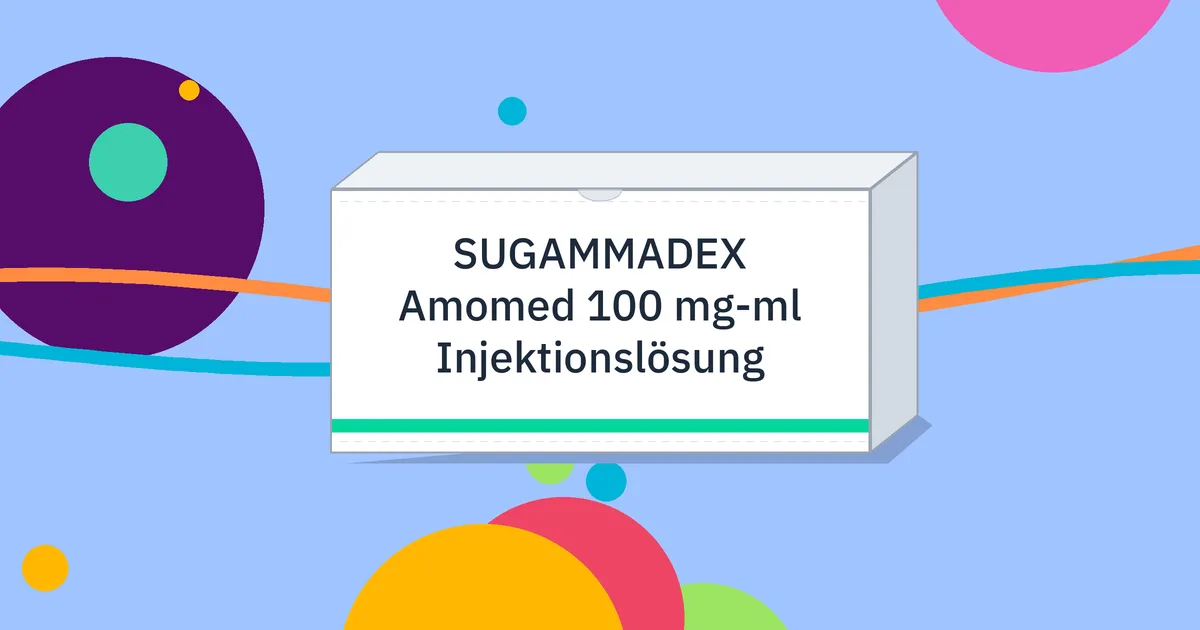Symbolbild: Packung mit der Aufschrift SUGAMMADEX Amomed 100 mg-ml Injektionslösung (PZN 18706781) – Verfügbarkeit und Bezug in Apotheken in Frankfurt am Main