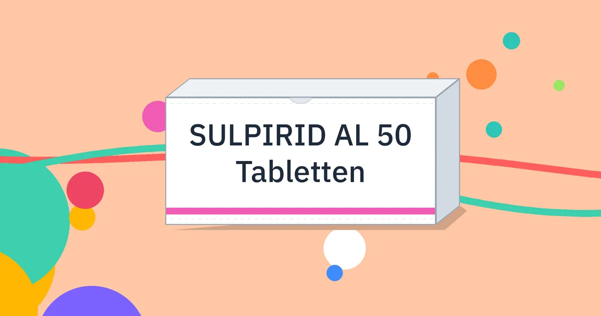Symbolbild: Packung mit der Aufschrift SULPIRID AL 50 Tabletten (PZN 01545049) – Verfügbarkeit und Bezug in Apotheken in Frankfurt am Main