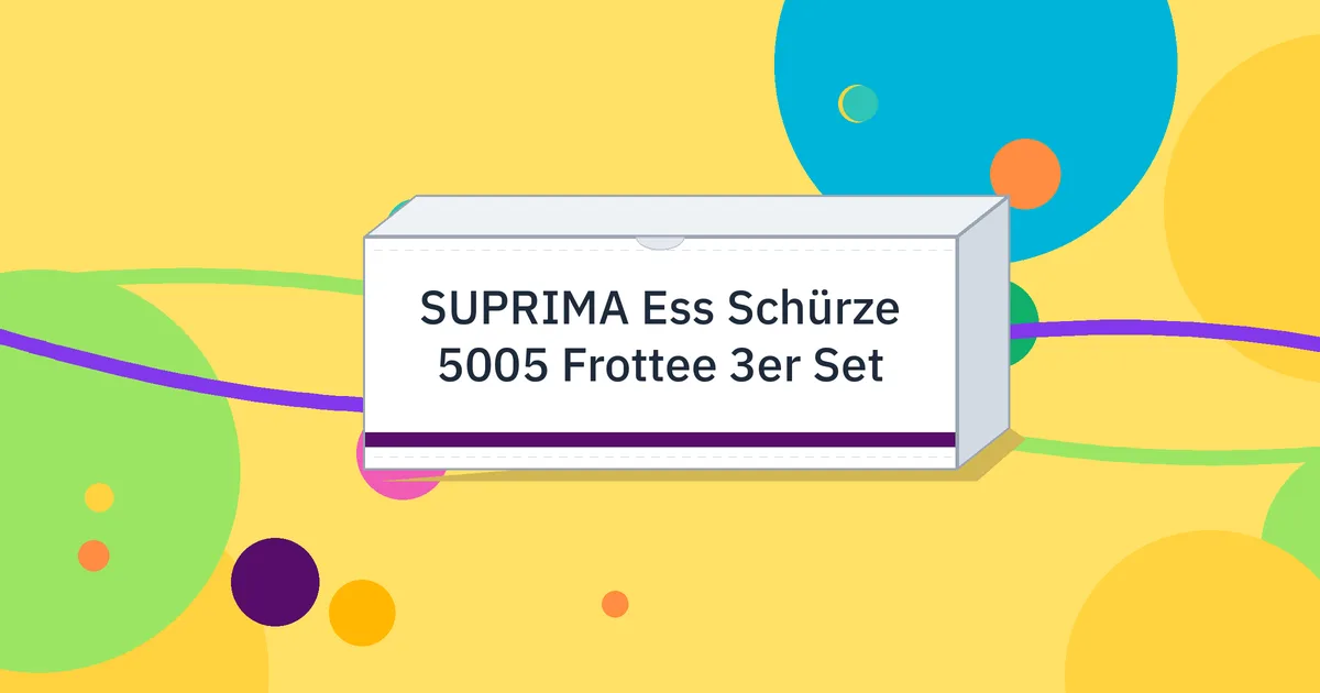 Symbolbild: Packung mit der Aufschrift SUPRIMA Ess Schürze 5005 Frottee 3er Set (PZN 07635167) – Verfügbarkeit und Bezug in Apotheken in Frankfurt am Main
