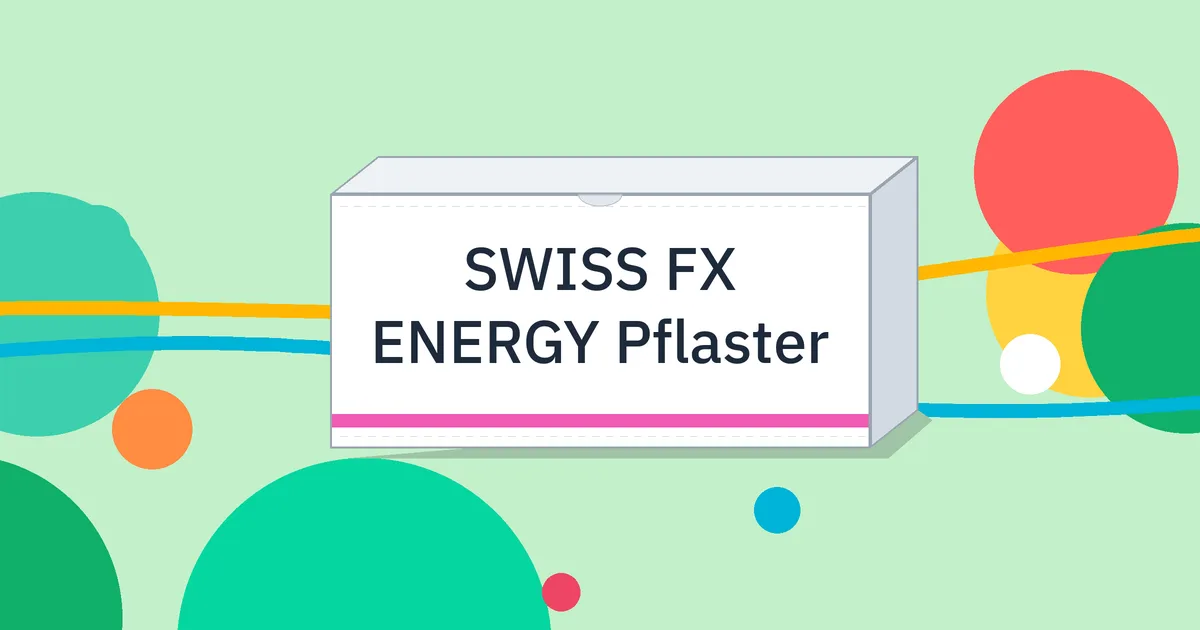 Symbolbild: Packung mit der Aufschrift SWISS FX ENERGY Pflaster (PZN 19640067) – Verfügbarkeit und Bezug in Apotheken in Frankfurt am Main