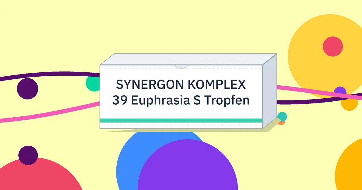 Symbolbild: Packung mit der Aufschrift SYNERGON KOMPLEX 39 Euphrasia S Tropfen (PZN 06881384) – Verfügbarkeit und Bezug in Apotheken in Frankfurt am Main
