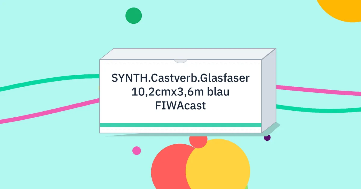 Symbolbild: Packung mit der Aufschrift SYNTH.Castverb.Glasfaser 10,2cmx3,6m blau FIWAcast (PZN 14130491) – Verfügbarkeit und Bezug in Apotheken in Frankfurt am Main