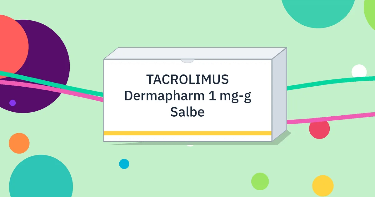 Symbolbild: Packung mit der Aufschrift TACROLIMUS Dermapharm 1 mg-g Salbe (PZN 20294676) – Verfügbarkeit und Bezug in Apotheken in Frankfurt am Main