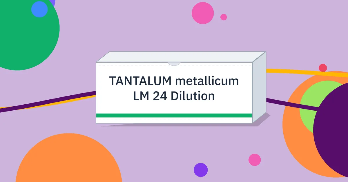 Symbolbild: Packung mit der Aufschrift TANTALUM metallicum LM 24 Dilution (PZN 13213654) – Verfügbarkeit und Bezug in Apotheken in Frankfurt am Main