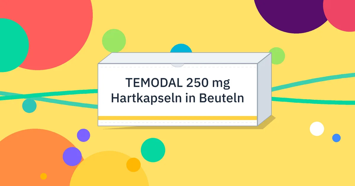 Symbolbild: Packung mit der Aufschrift TEMODAL 250 mg Hartkapseln in Beuteln (PZN 05549802) – Verfügbarkeit und Bezug in Apotheken in Frankfurt am Main