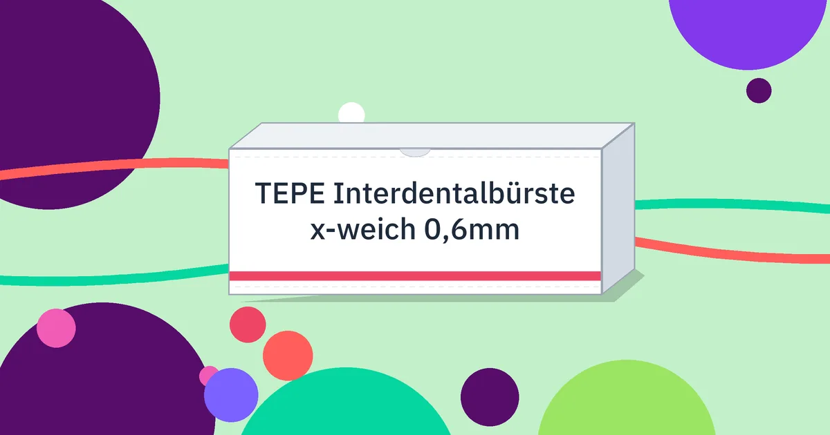 Symbolbild: Packung mit der Aufschrift TEPE Interdentalbürste x-weich 0,6mm (PZN 09724834) – Verfügbarkeit und Bezug in Apotheken in Frankfurt am Main