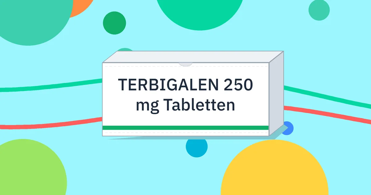 Symbolbild: Packung mit der Aufschrift TERBIGALEN 250 mg Tabletten (PZN 00038600) – Verfügbarkeit und Bezug in Apotheken in Frankfurt am Main