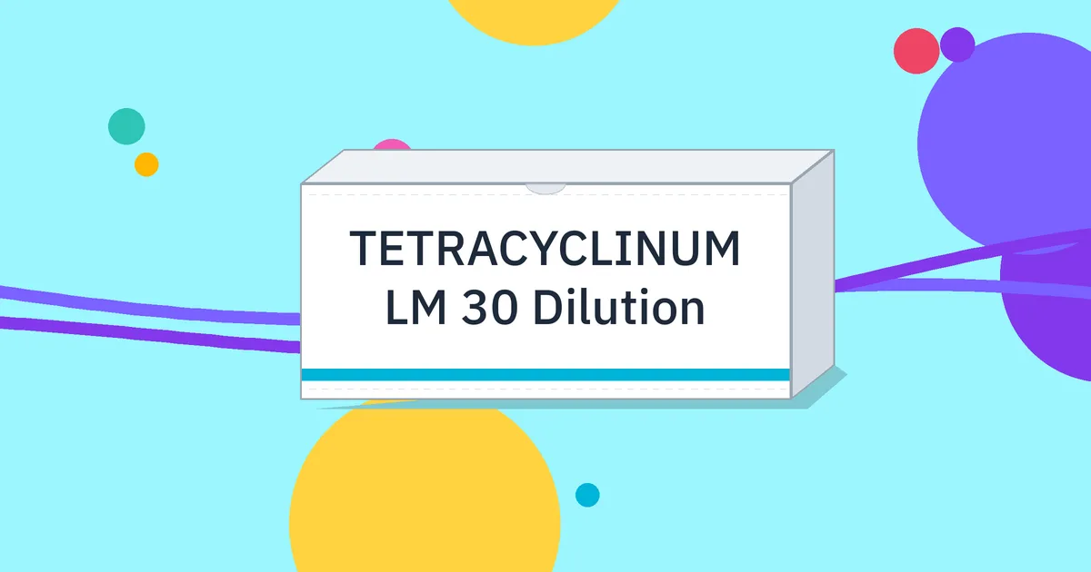 Symbolbild: Packung mit der Aufschrift TETRACYCLINUM LM 30 Dilution (PZN 13689463) – Verfügbarkeit und Bezug in Apotheken in Frankfurt am Main