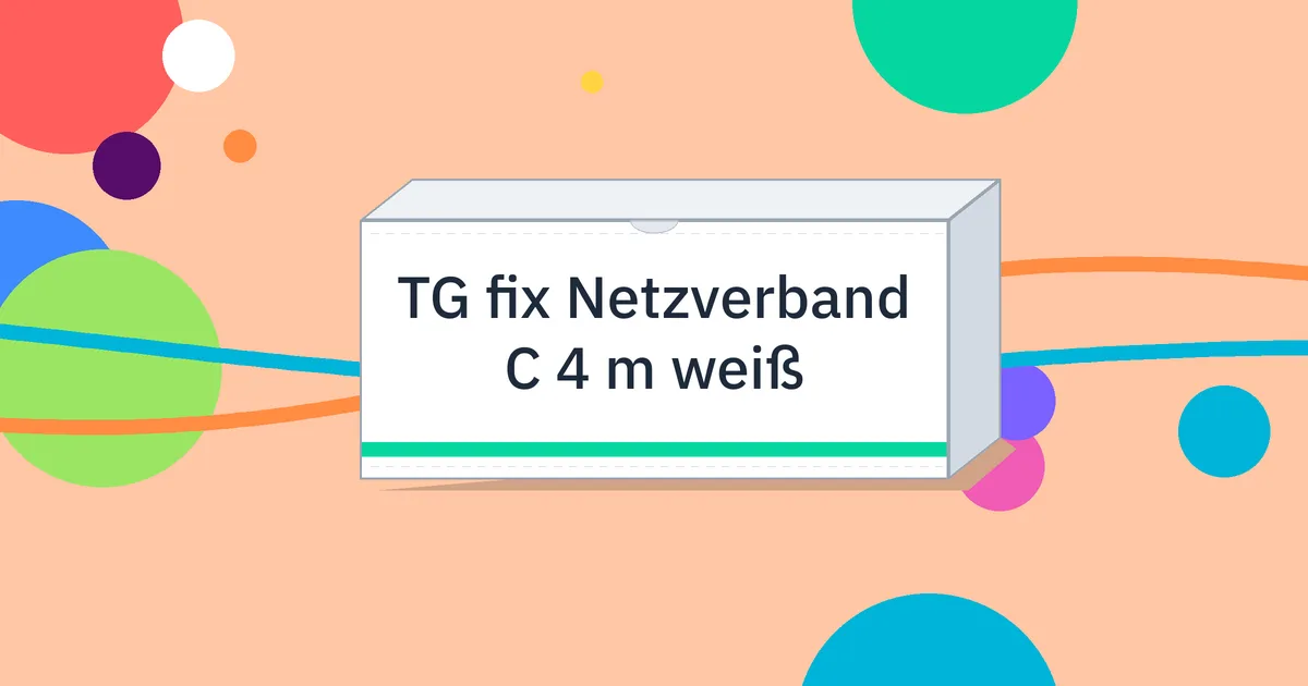 Symbolbild: Packung mit der Aufschrift TG fix Netzverband C 4 m weiß (PZN 17938012) – Verfügbarkeit und Bezug in Apotheken in Frankfurt am Main