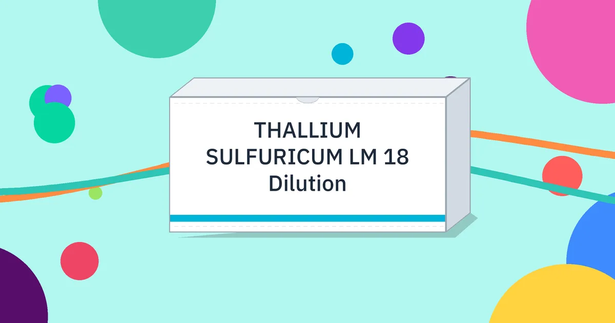 Symbolbild: Packung mit der Aufschrift THALLIUM SULFURICUM LM 18 Dilution (PZN 13218918) – Verfügbarkeit und Bezug in Apotheken in Frankfurt am Main