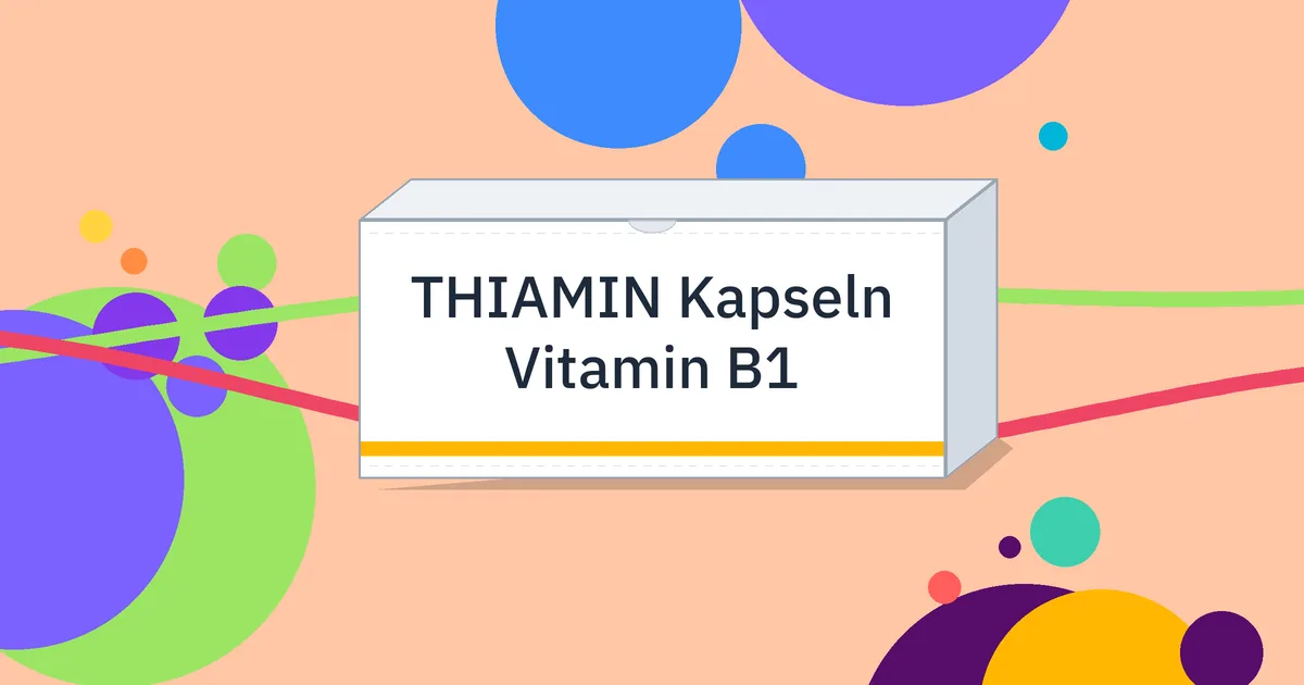 Symbolbild: Packung mit der Aufschrift THIAMIN Kapseln Vitamin B1 (PZN 00574095) – Verfügbarkeit und Bezug in Apotheken in Frankfurt am Main